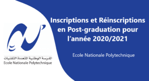 Inscriptions et Réinscriptions en Post-graduation pour l’année 2020/2021
